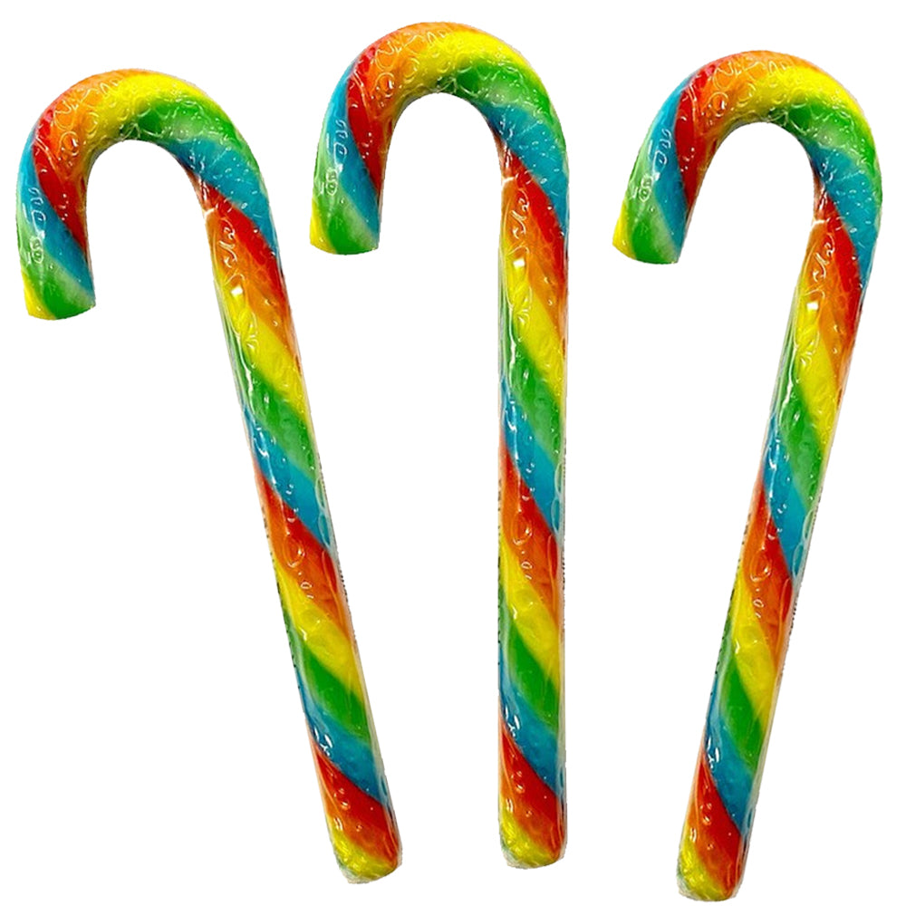 Rainbow Candy Cane Sweet 20g - Wonka Style Christmas Treats | Party Packs