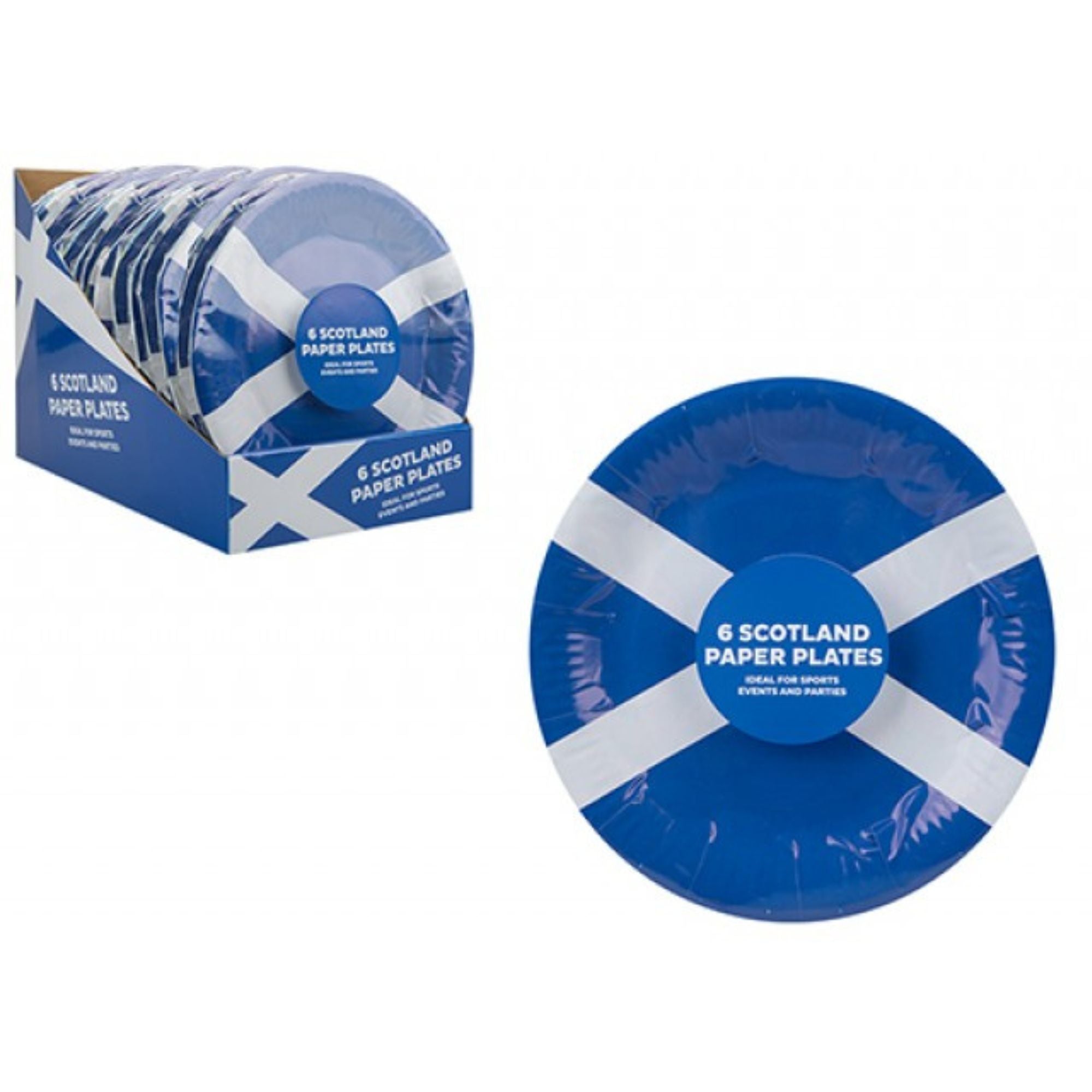 Scottish Flag Paper Plates 22cm Pack of 6