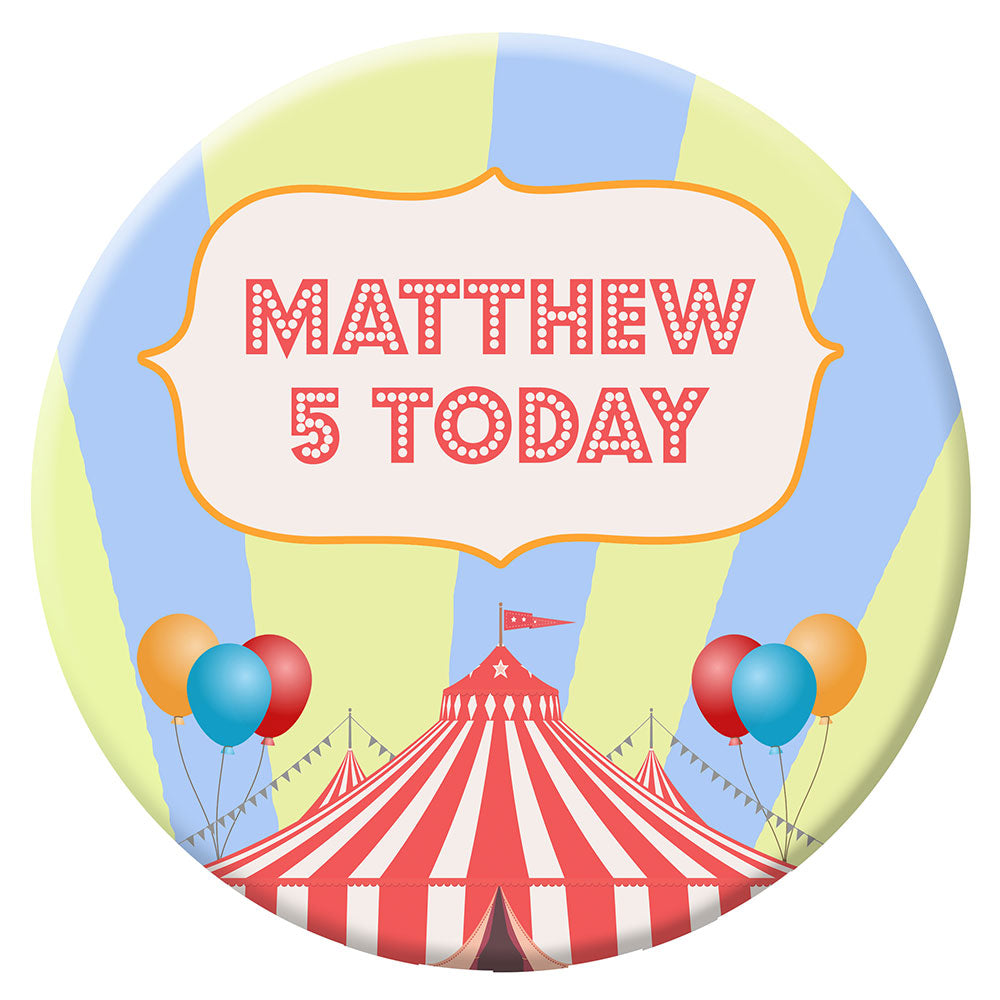 Personalised Circus Badge - 58mm - Each – Party Packs