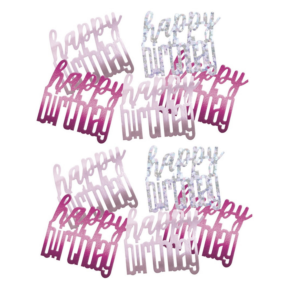 Birthday Glitz Pink 'Happy Birthday' Confetti - 14g | Party Packs