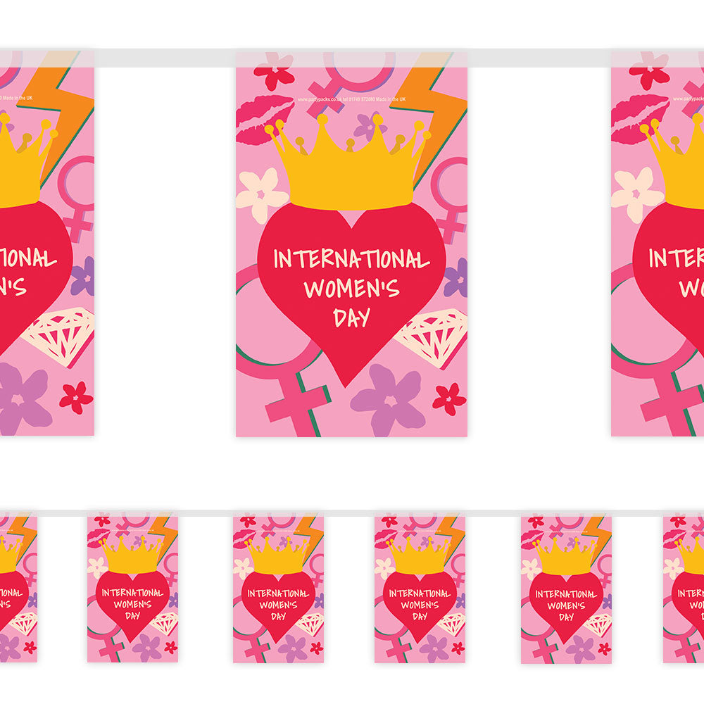 International Women's Day Bunting Decoration 2.4m | Party Packs UK