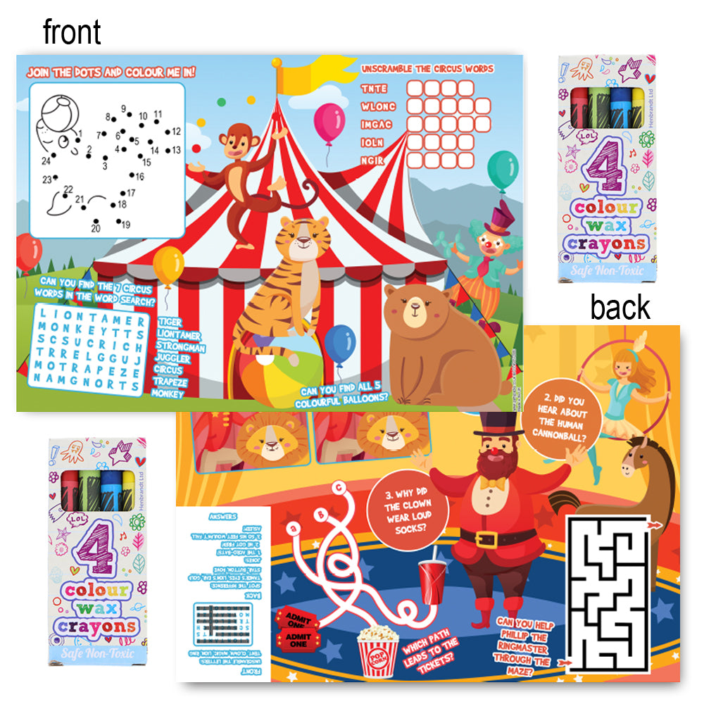 Circus Colouring Activity Pack - Pack of 100 | Party Packs