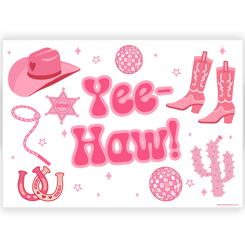 Pink Cowgirl Wild West Poster - A3 – Party Packs