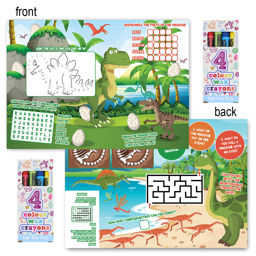 Dinosaur Colouring Activity Pack - Pack of 100 | Party Packs
