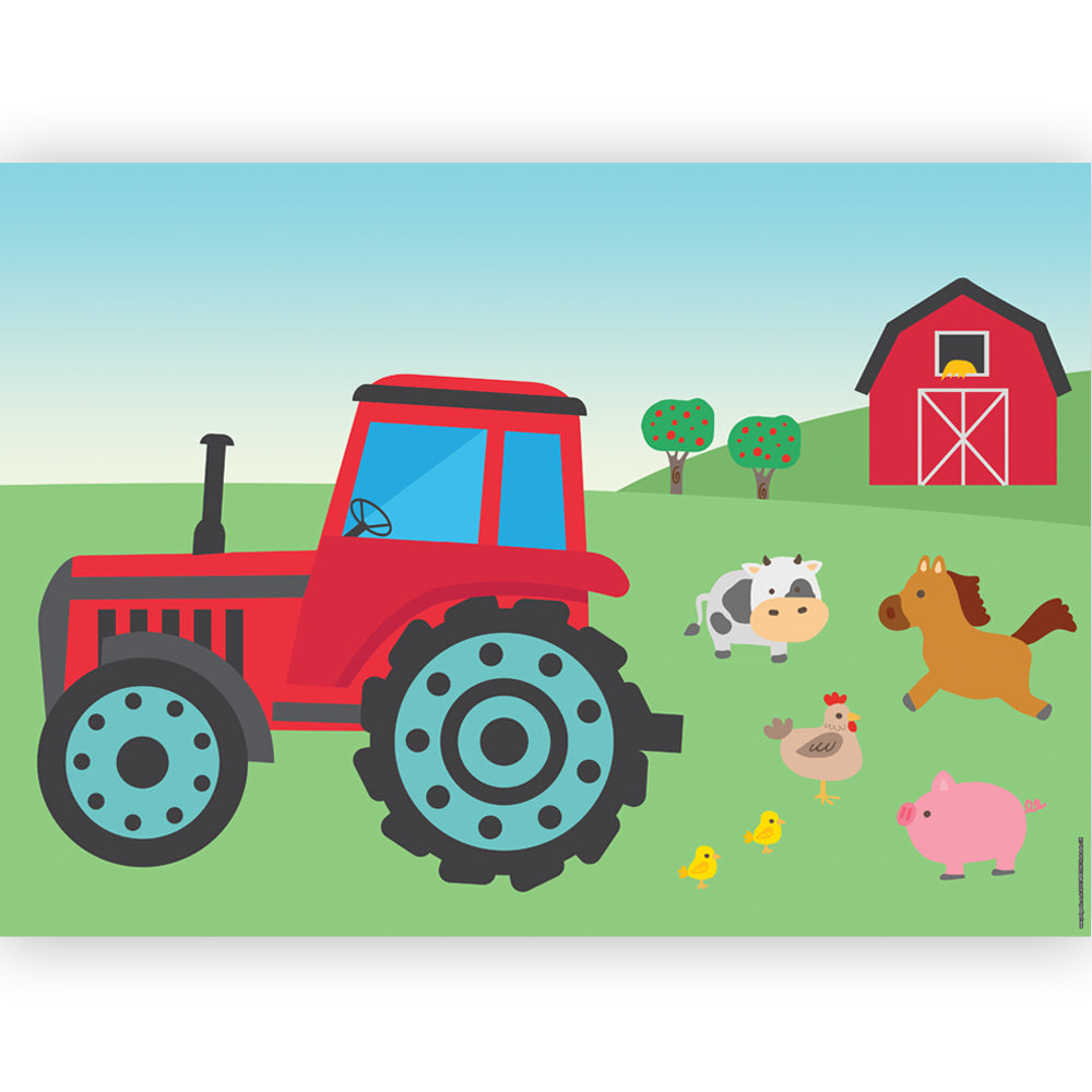 Farm Red Tractor Poster Decoration - A3 | Party Packs