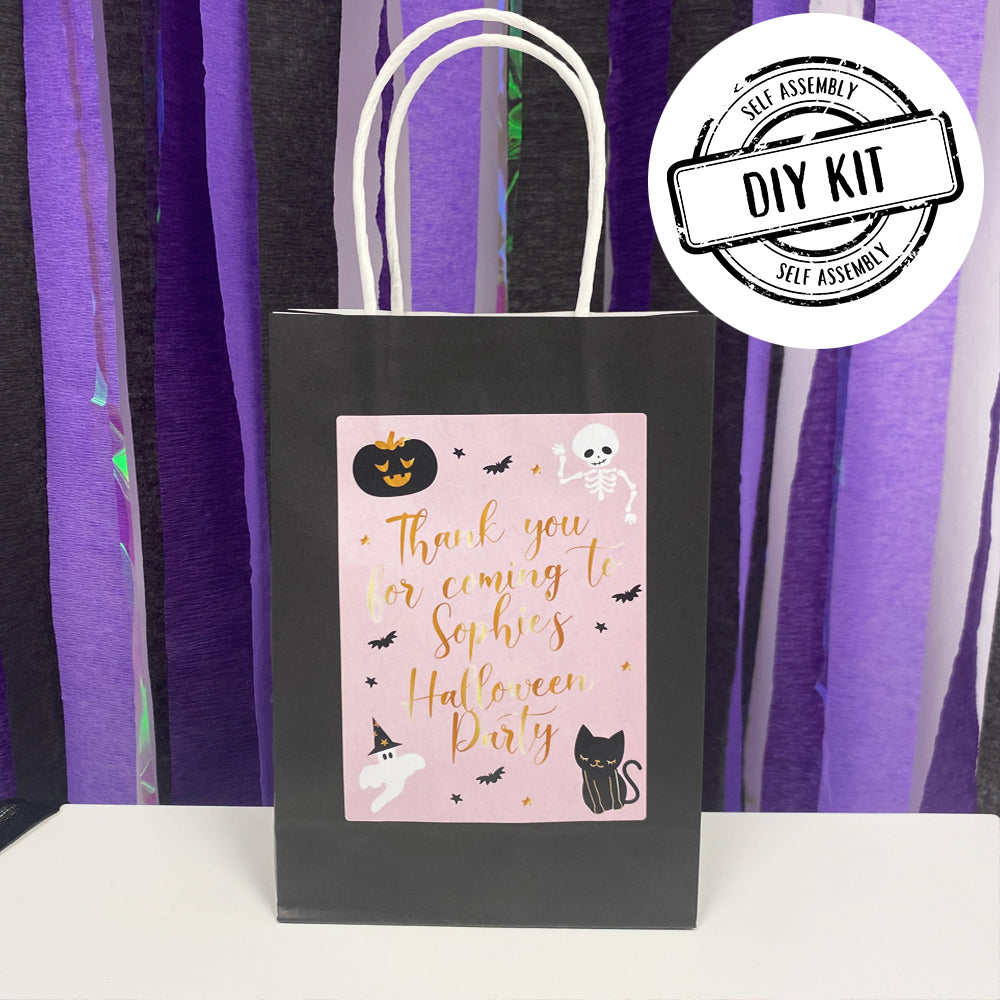 Pink Halloween Personalised Paper Party Bags | Party Packs