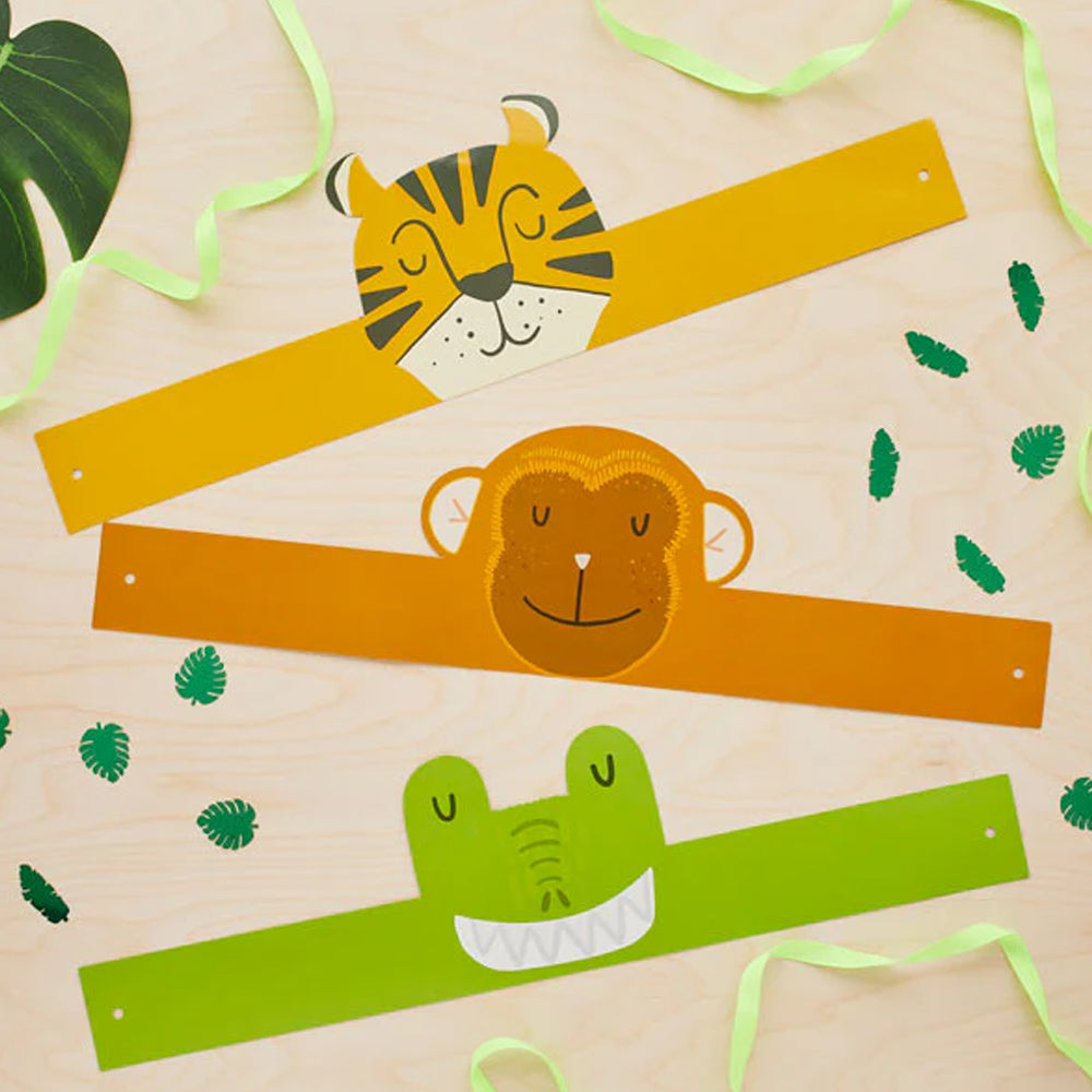 Jungle Animal Paper Headbands - Pack of 6 | Party Packs
