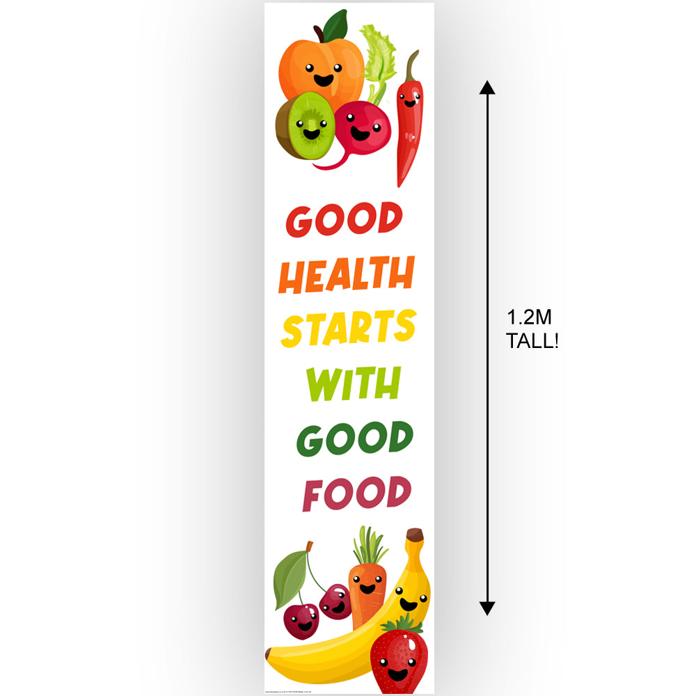 Healthy Eating Banner Portrait Decoration - 1.2m | Party Packs
