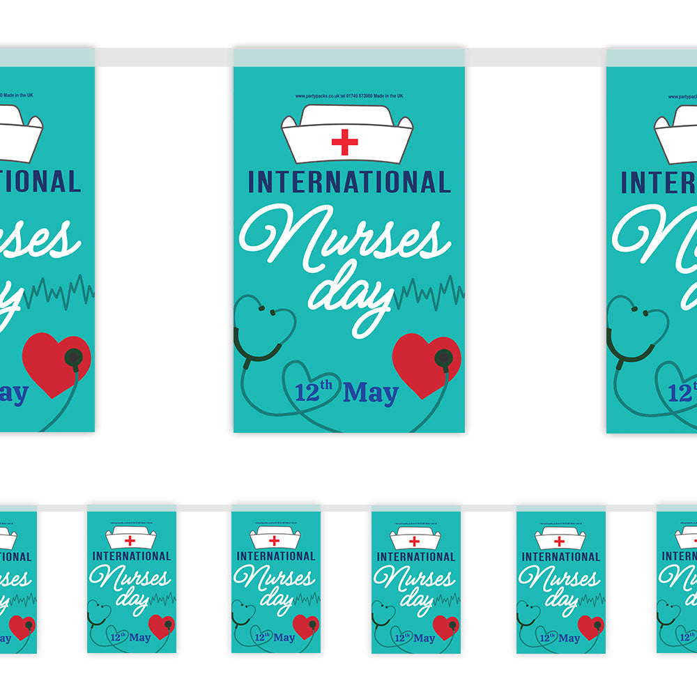 International Nurses Day Bunting 2.4m | Party Packs UK