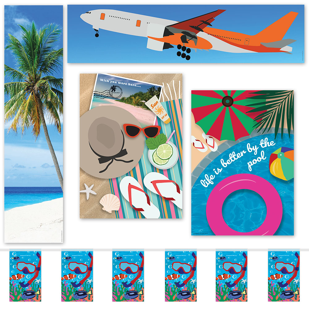 Jet Set Holiday Paper Decoration Pack – Party Packs