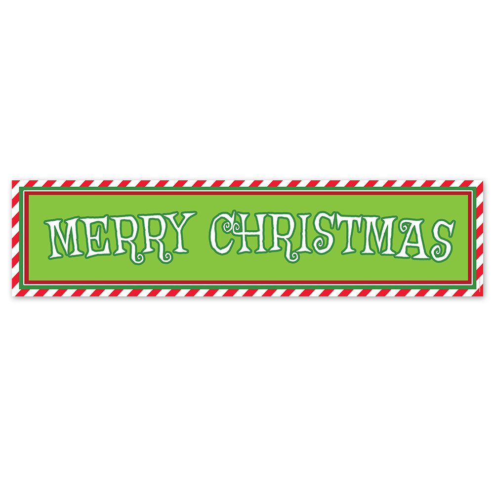 Mean Green Christmas Banner 120cm x 30cm - Festive Holiday Decoration ...