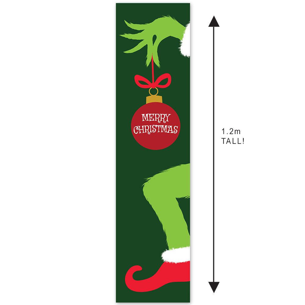 Mean Green Christmas Portrait Banner 30cm x 120cm - Vertical Holiday ...