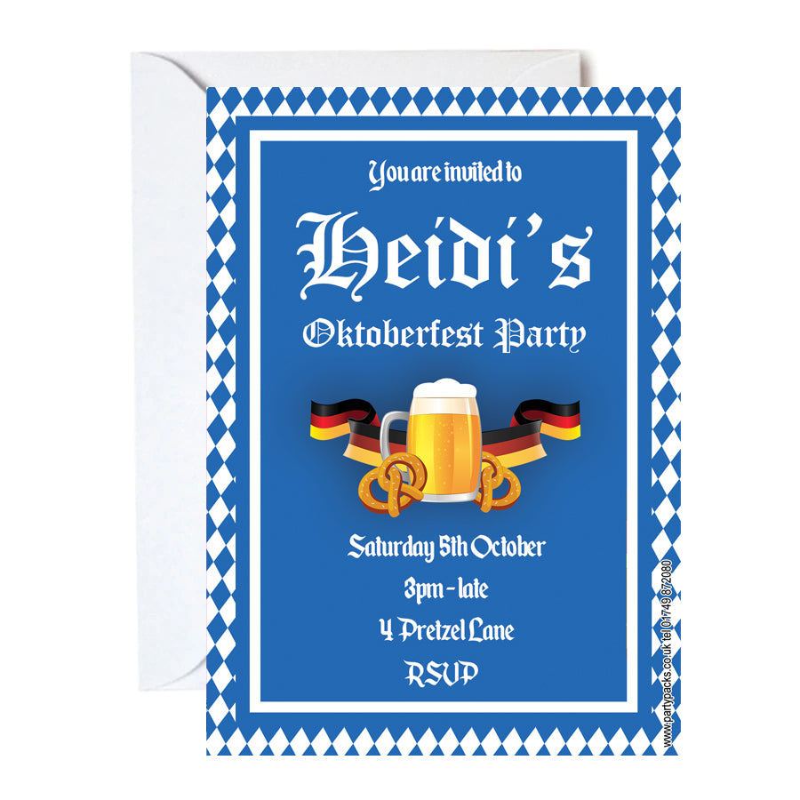 Oktoberfest Party Invites - Pack of 16 | Oktoberfest | Party Packs
