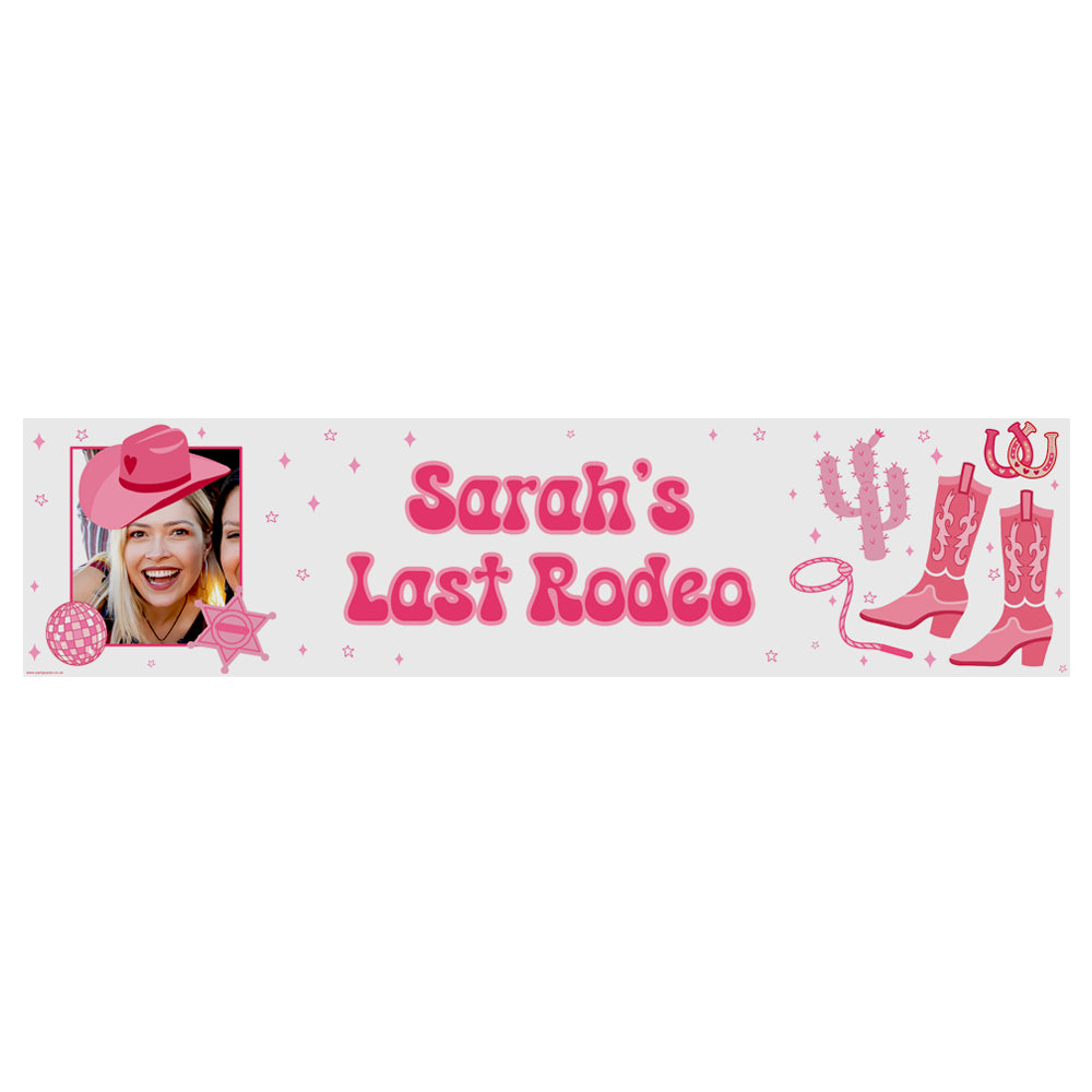 Pink Cowgirl Personalised Photo Banner - Decorations | Party Packs
