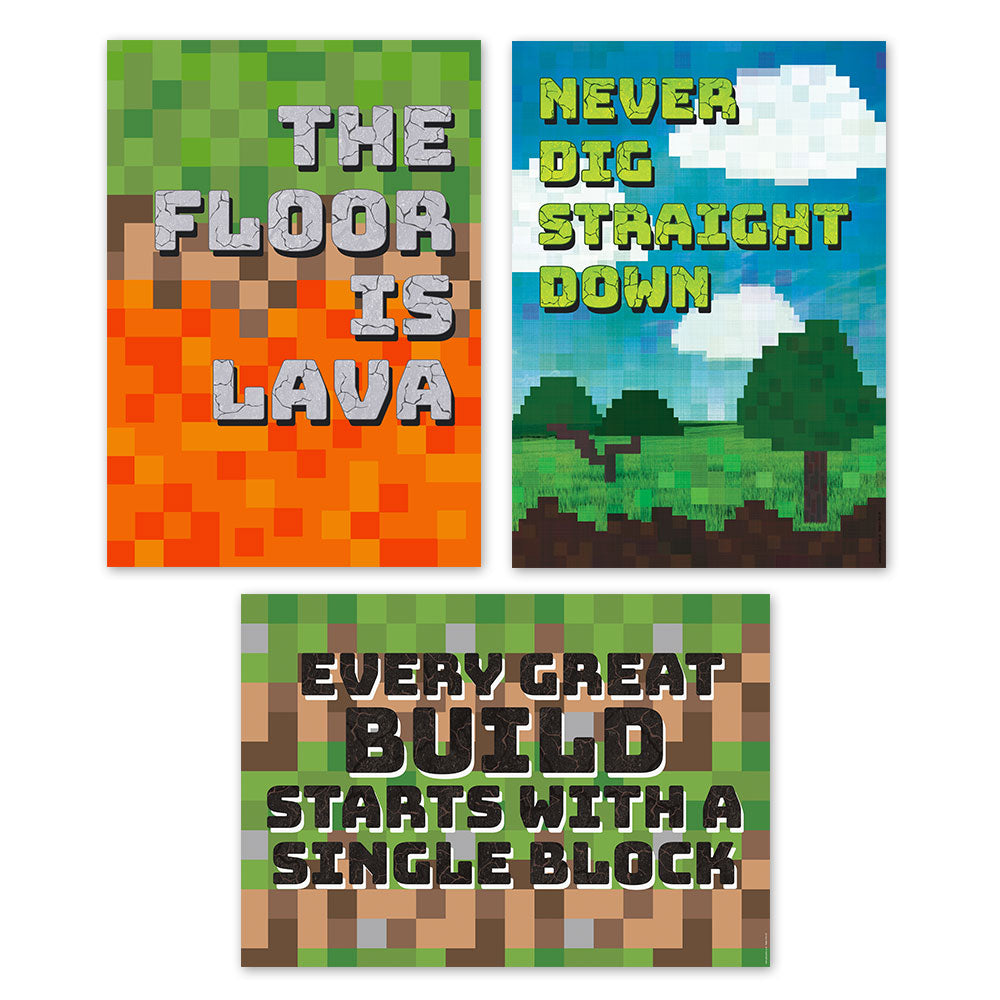 Pixel Blocks Poster Pack - Pack of 3 - A3 – Party Packs