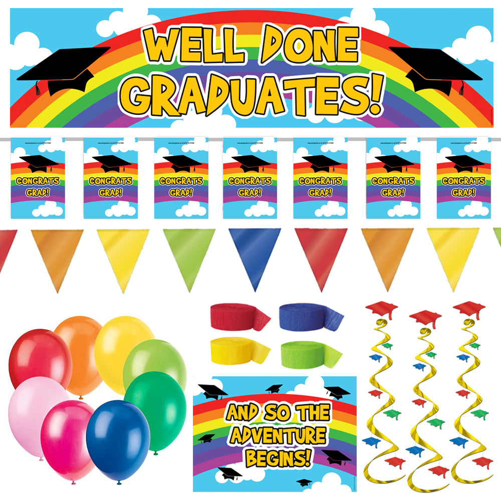 Rainbow Pre-School Graduation Party Decoration Pack – Party Packs