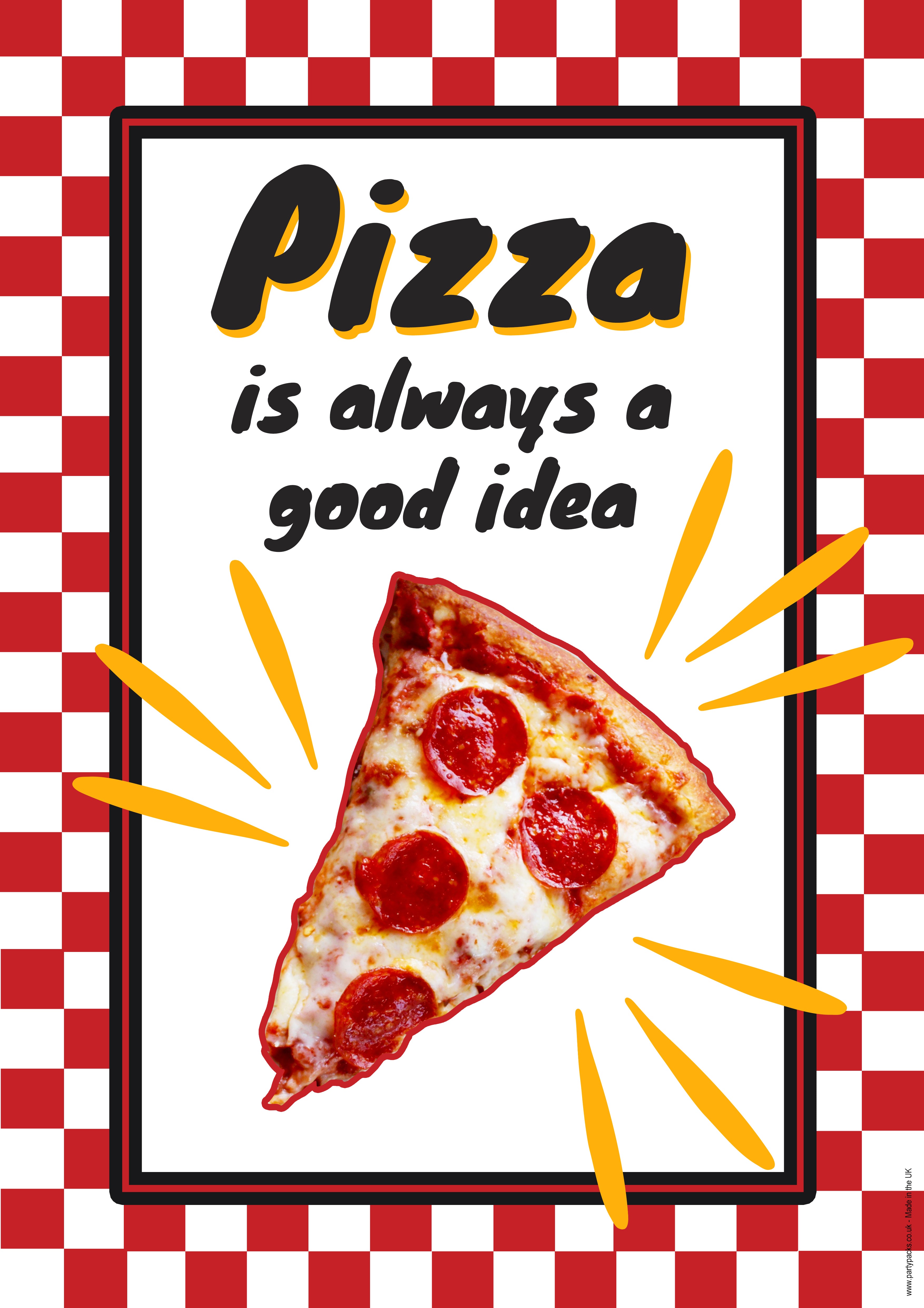 Pizza Food Station Poster A3 | DIY Pizza Party Sign UK – Party Packs