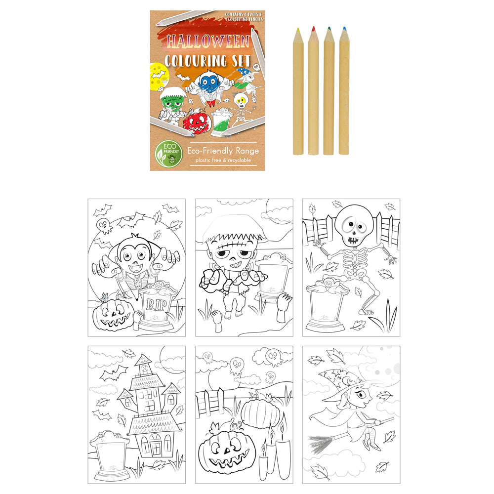 Eco-Friendly Mini Halloween Colouring Set - 14cm x 10cm - Each – Party ...