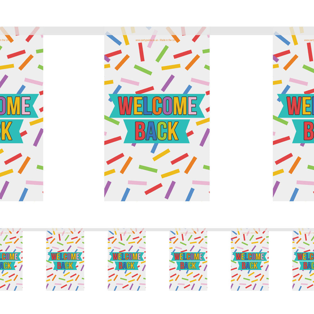 Welcome Back Paper Flag Bunting | Decorations | Party Packs