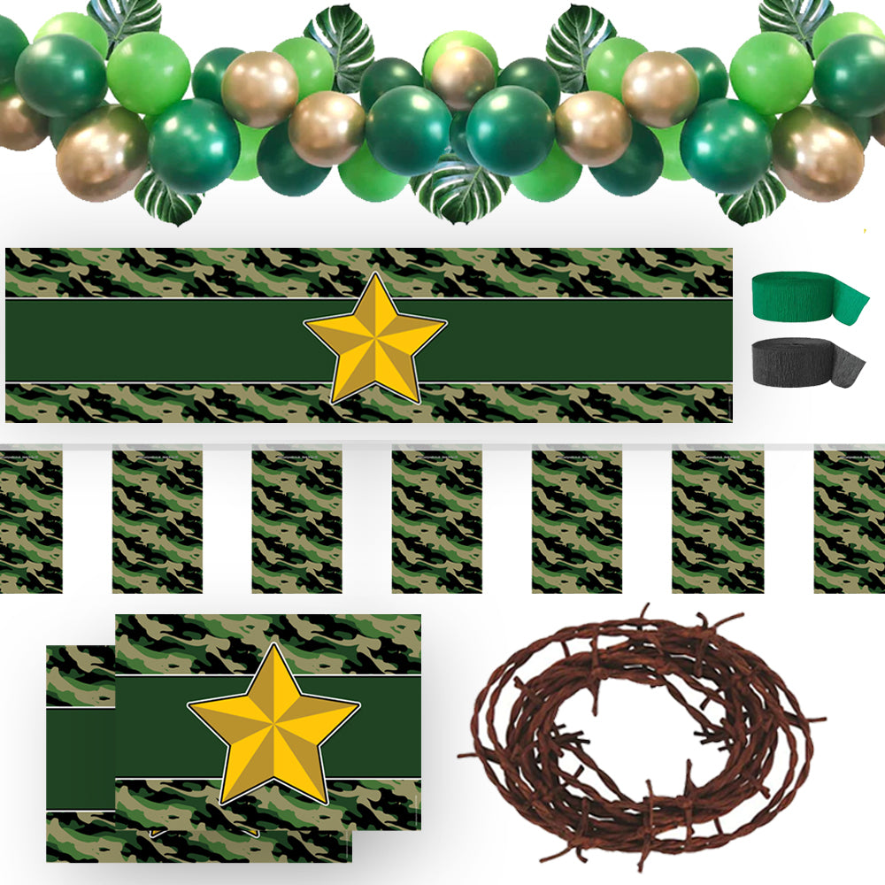 Army Camouflage Banner Decoration - 1.2m | Party Packs