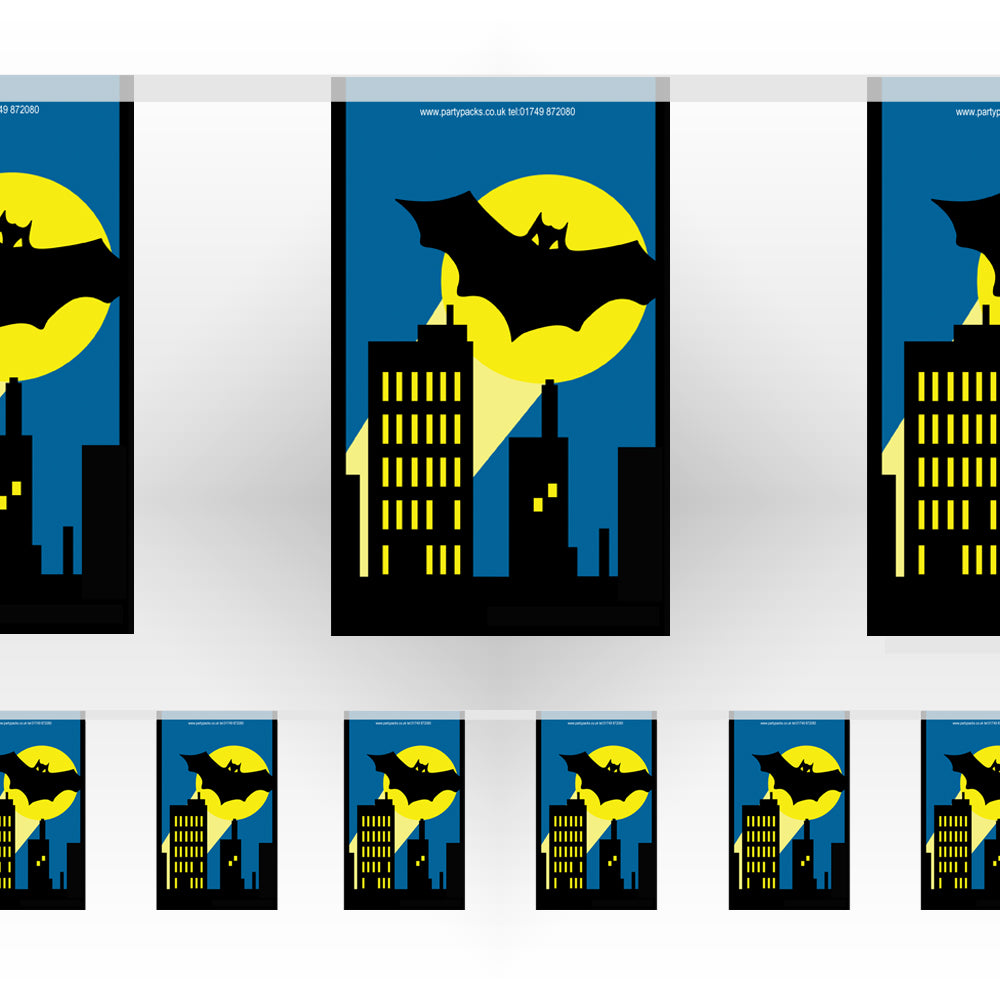 Bat Hero Paper Flag Bunting | Batman Decorations | Party Packs