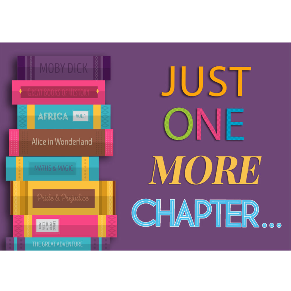 Book Themed Poster 'Just One More Chapter' - A3 – Party Packs
