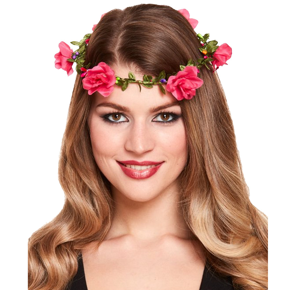 Pink Flower Crown Headband – Party Packs