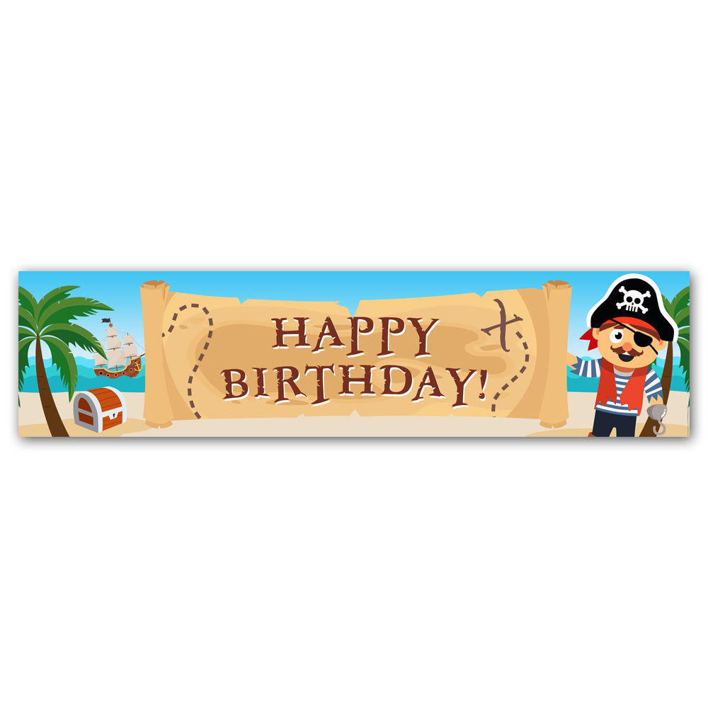 Pirate Happy Birthday Banner Decoration - 1.2m – Party Packs