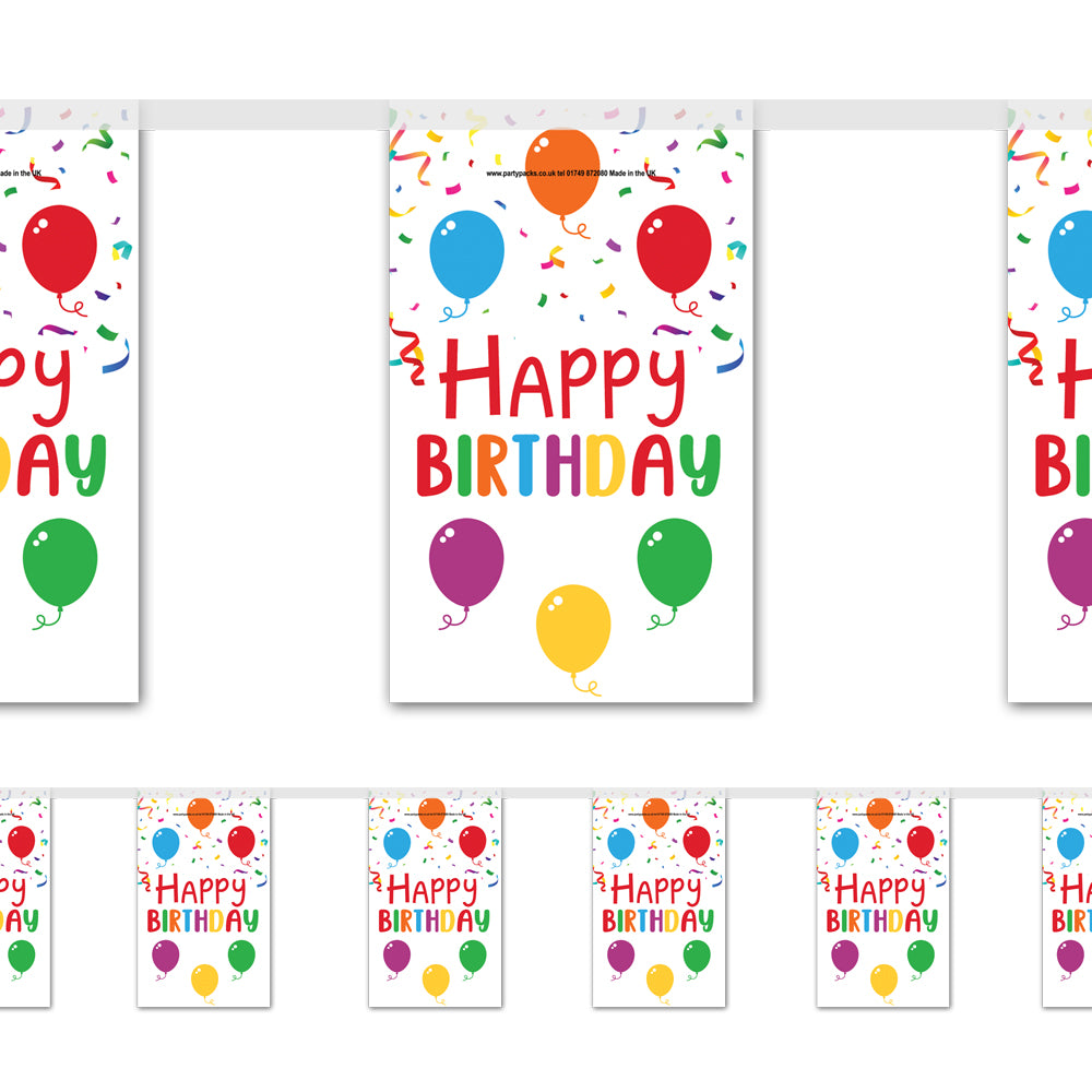 Birthday Balloons Happy Birthday Flag Bunting Decoration | Party Packs
