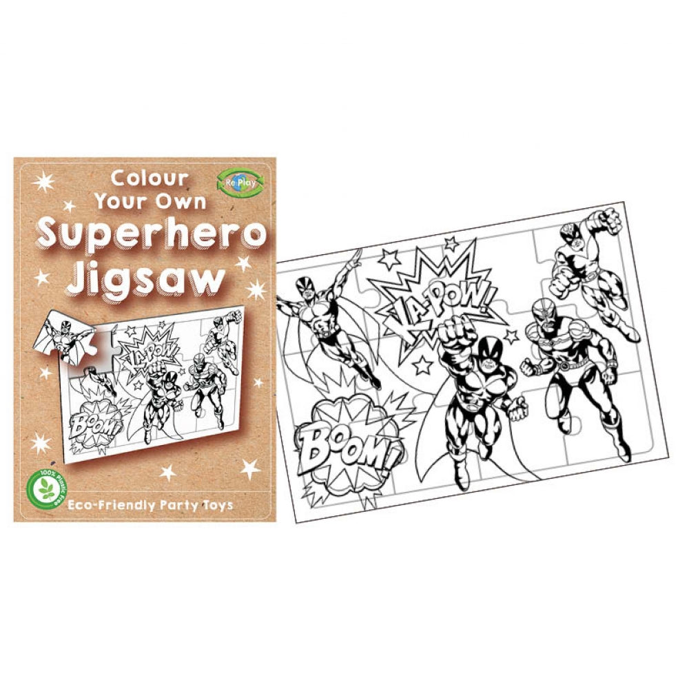 Colour In Your Own Superhero Jigsaw Puzzle - 14cm x 10cm - Each – Party ...