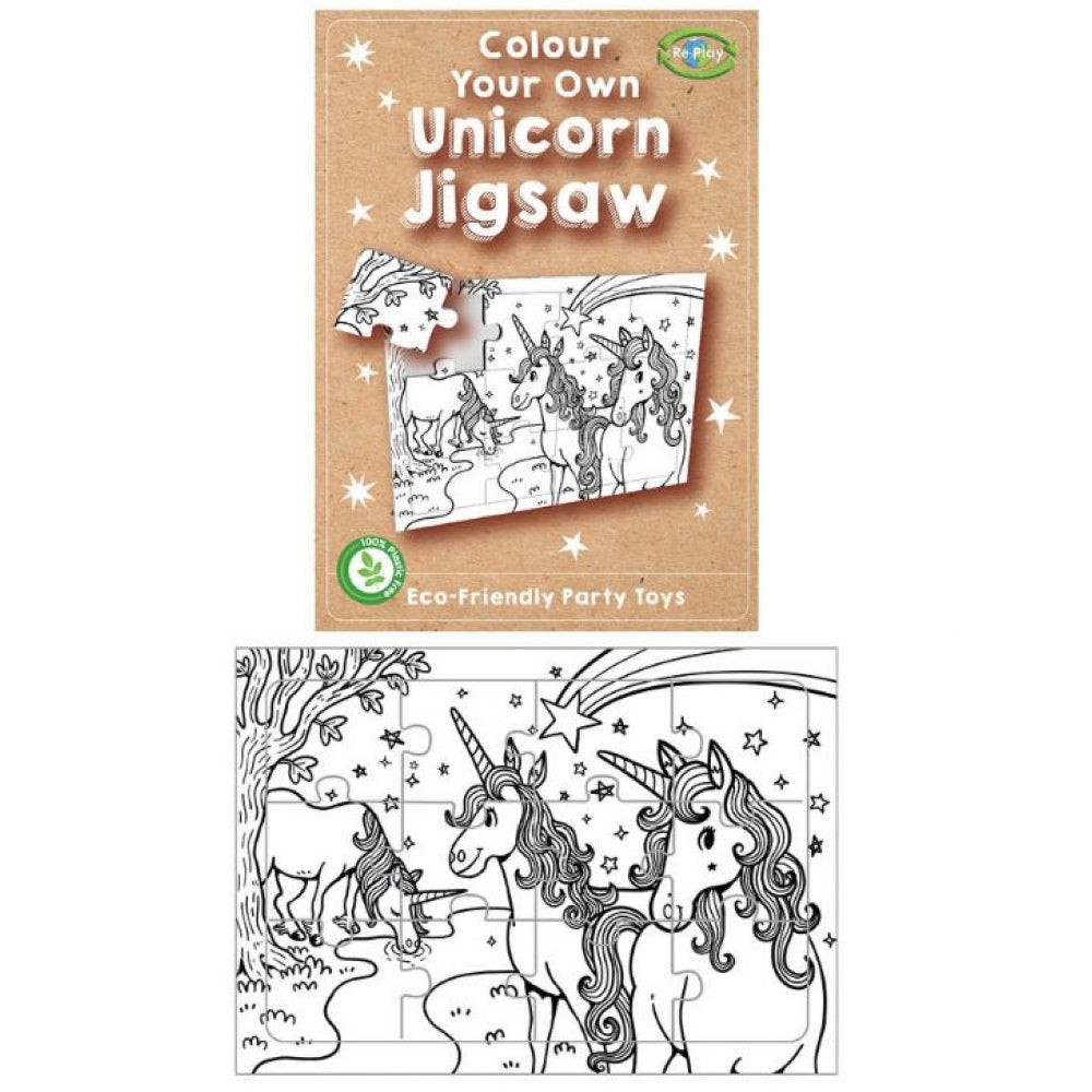 Colour In Your Own Unicorn Jigsaw Puzzle - 14cm x 10cm - Each – Party Packs