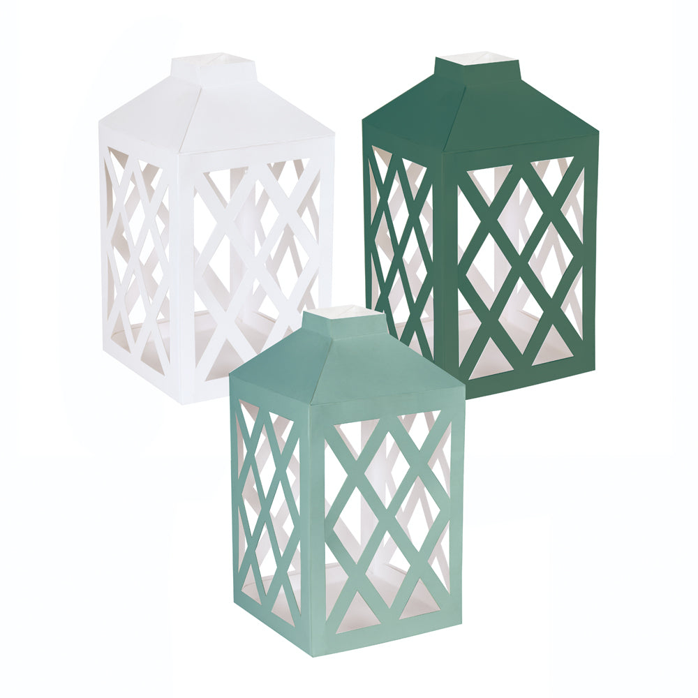 Blue and green paper lanterns store