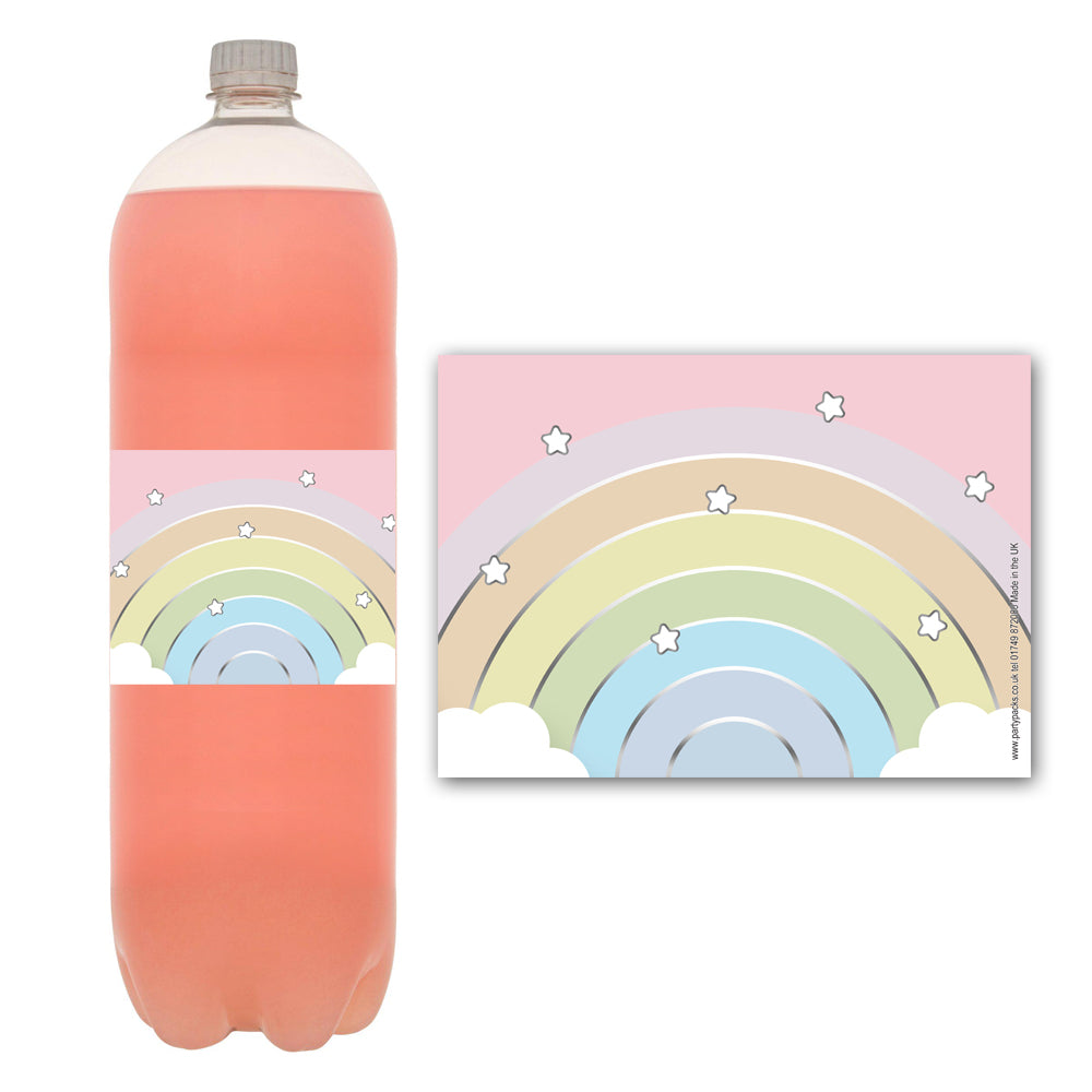 Pastel Rainbow Bottle Labels - Sheet of 4 – Party Packs