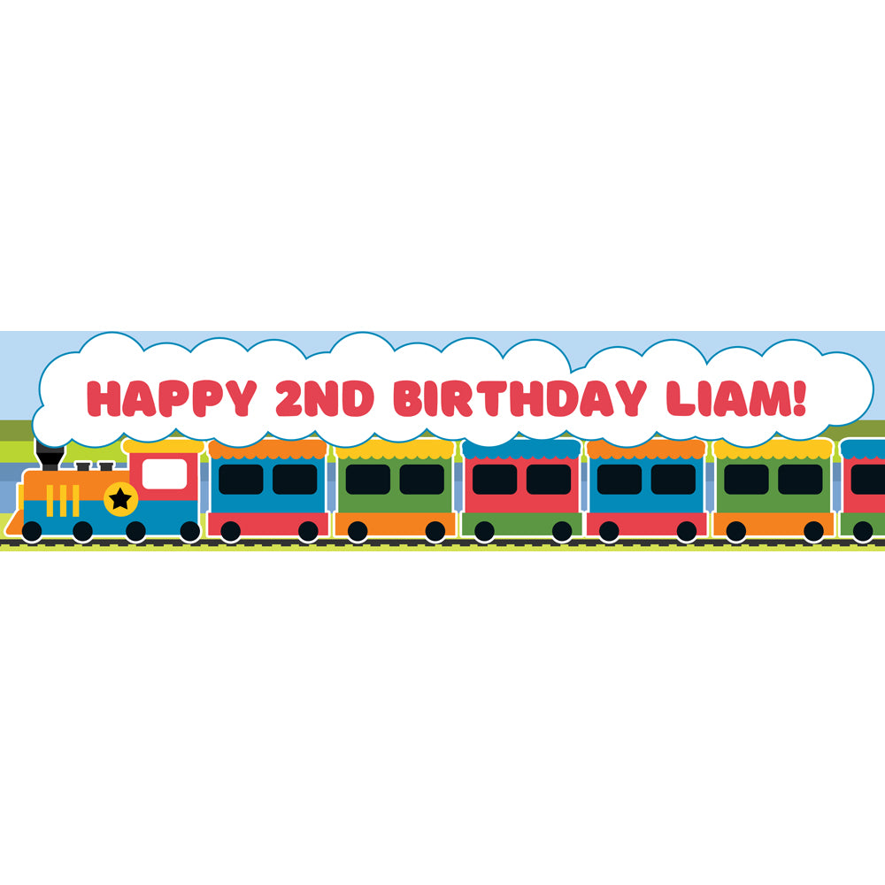 Trains Personalised Banner - 1.2m - Decorations | Party Packs