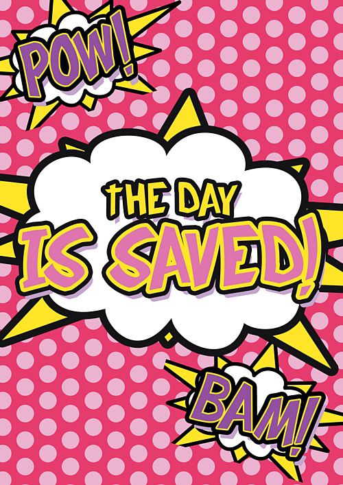 Pink Superhero Poster Decoration - A3 – Party Packs