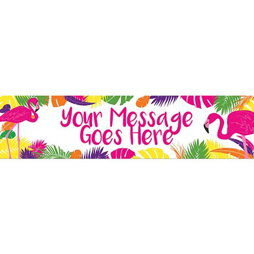 Tropical Flamingo Personalised Banner - 1.2m – Party Packs