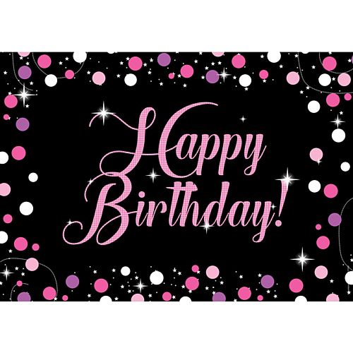 Birthday Sparkle Pink Happy Birthday Poster - A3 – Party Packs