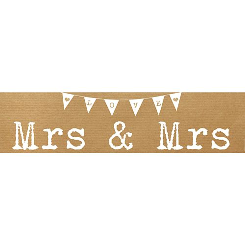 Rustic Mrs & Mrs Wedding Banner - 1.2m – Party Packs