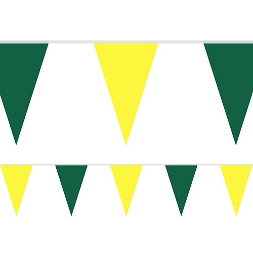 Green and Yellow Fabric Pennant Bunting - 24 Flags - 8m – Party Packs