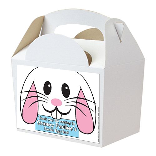 Easter Egg Hunt Bunny Face Personalised Party Box Kit 15cm - Pack of 4 ...