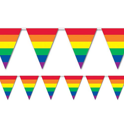 Rainbow Pennant Clip Art Watercolor Banner Clipart: 30 Fun Rainbow