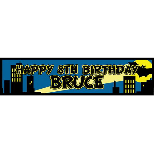 Bat Hero Personalised Banner - 1.2m – Party Packs