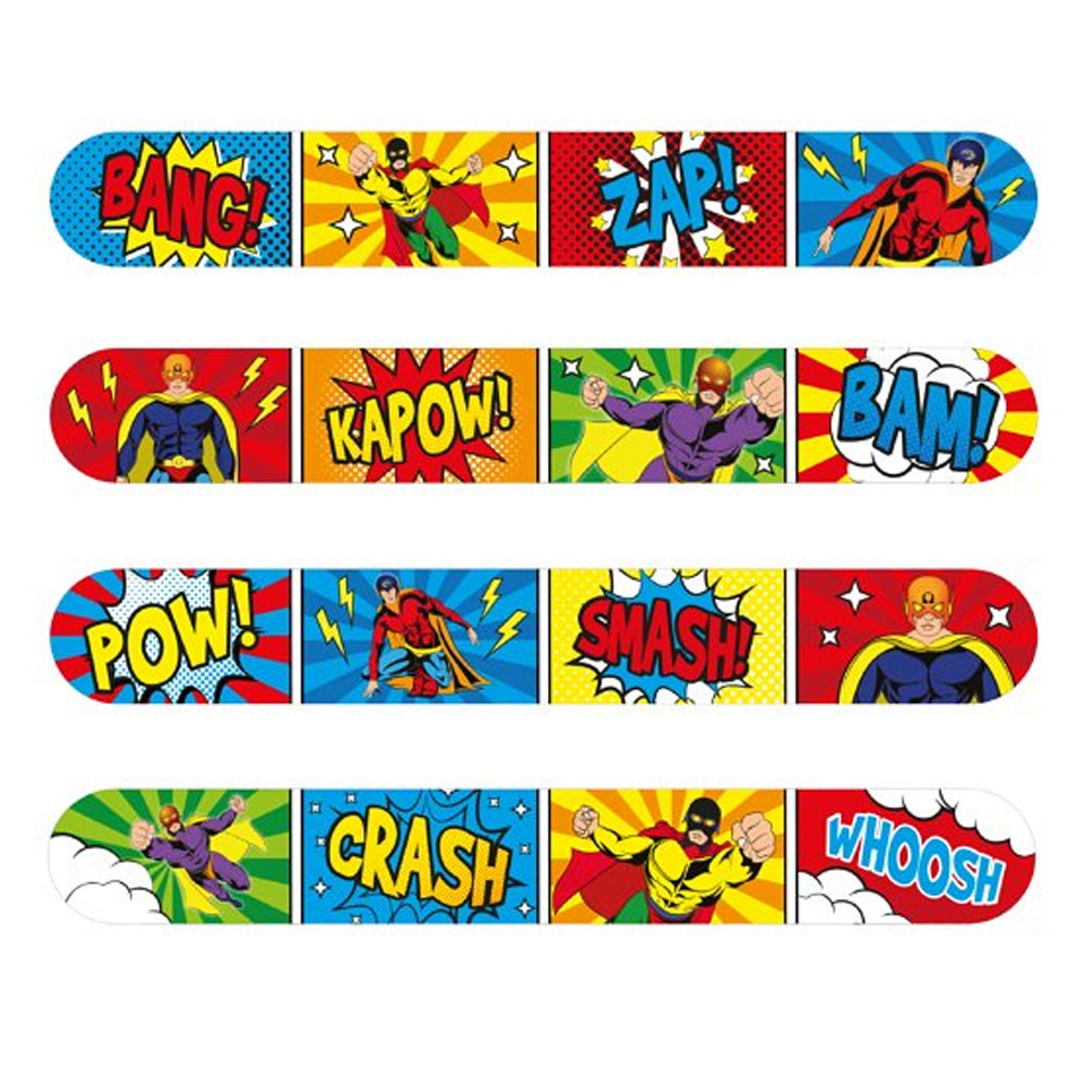 Superhero Snap Band Bracelets - Assorted Designs - Each – Party Packs