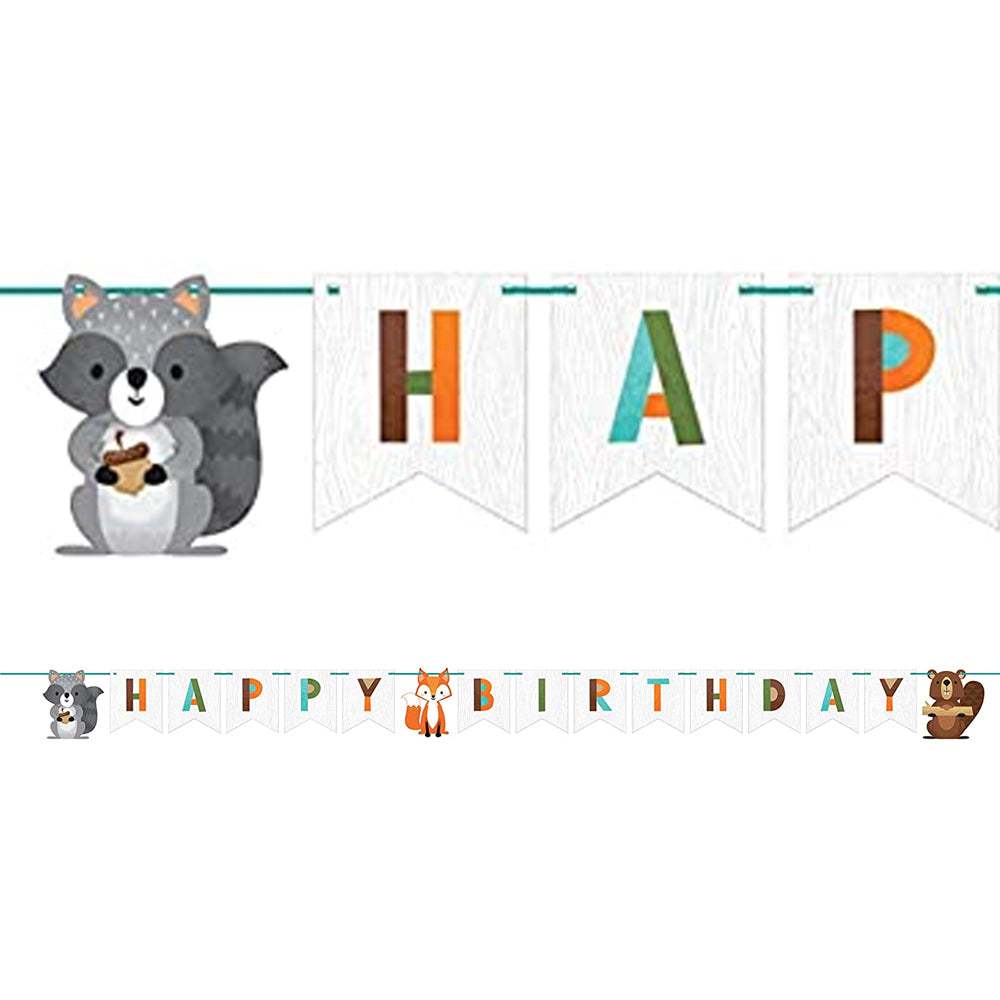 Woodland Animal Card Banner - 2.4m – Party Packs