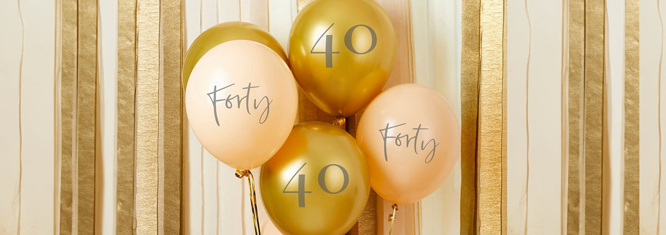 40th Birthday Balloons – Number Balloons & Party Décor | Party Packs