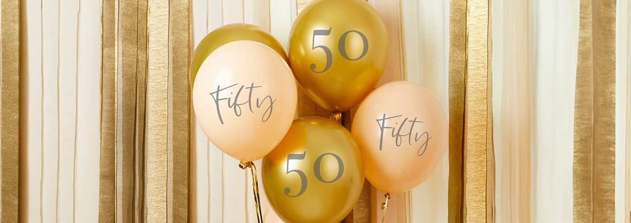 50th Birthday Balloons & Decorations UK – Party Packs