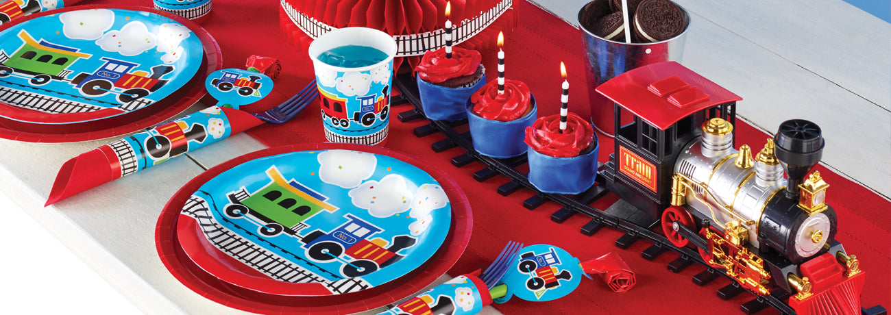 Trains Party Supplies | Train-Theme Decor & Tableware | Party Packs