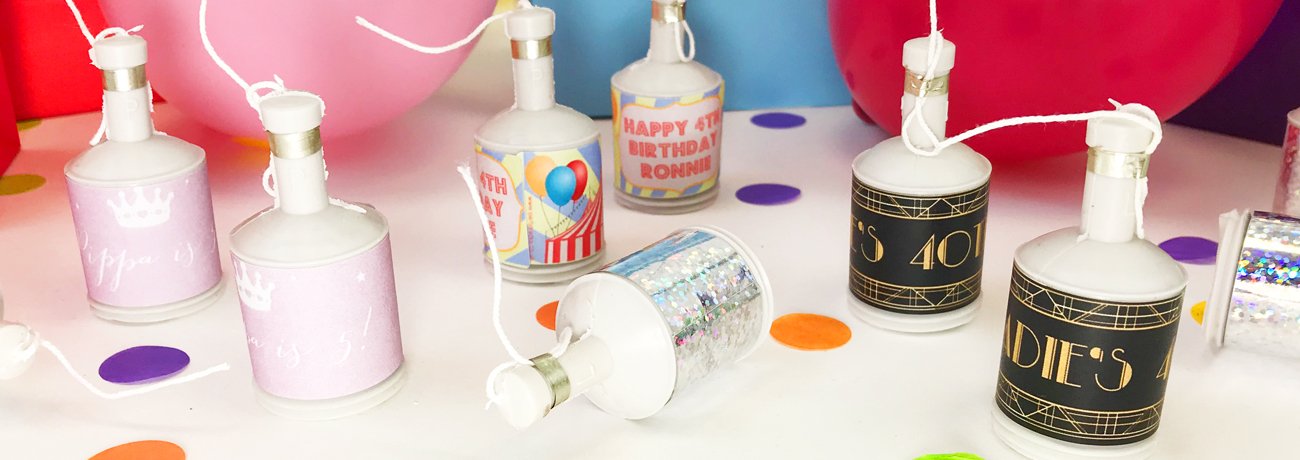 Personalised Party Poppers | Custom Poppers Kits | Party Packs