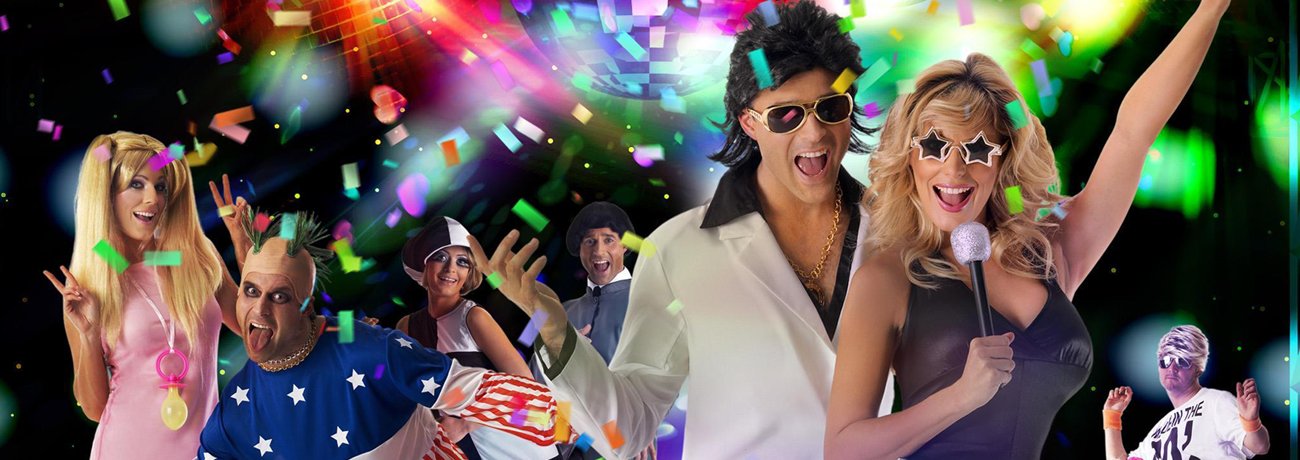 Retro Fancy Dress Costumes | 60s, 70s, 80s Outfits UK | Party Packs