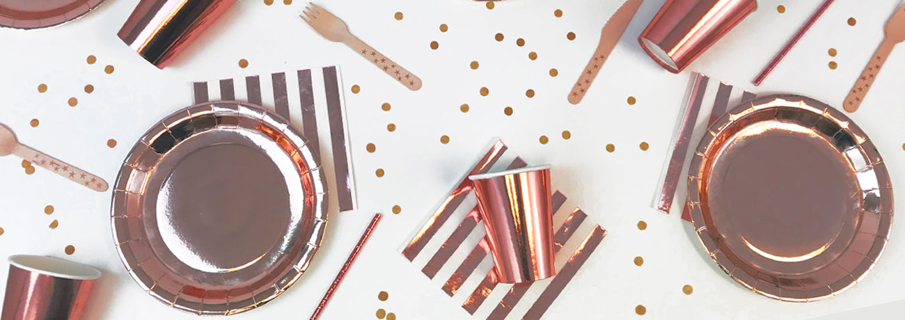 Rose Gold Tableware – Party Packs